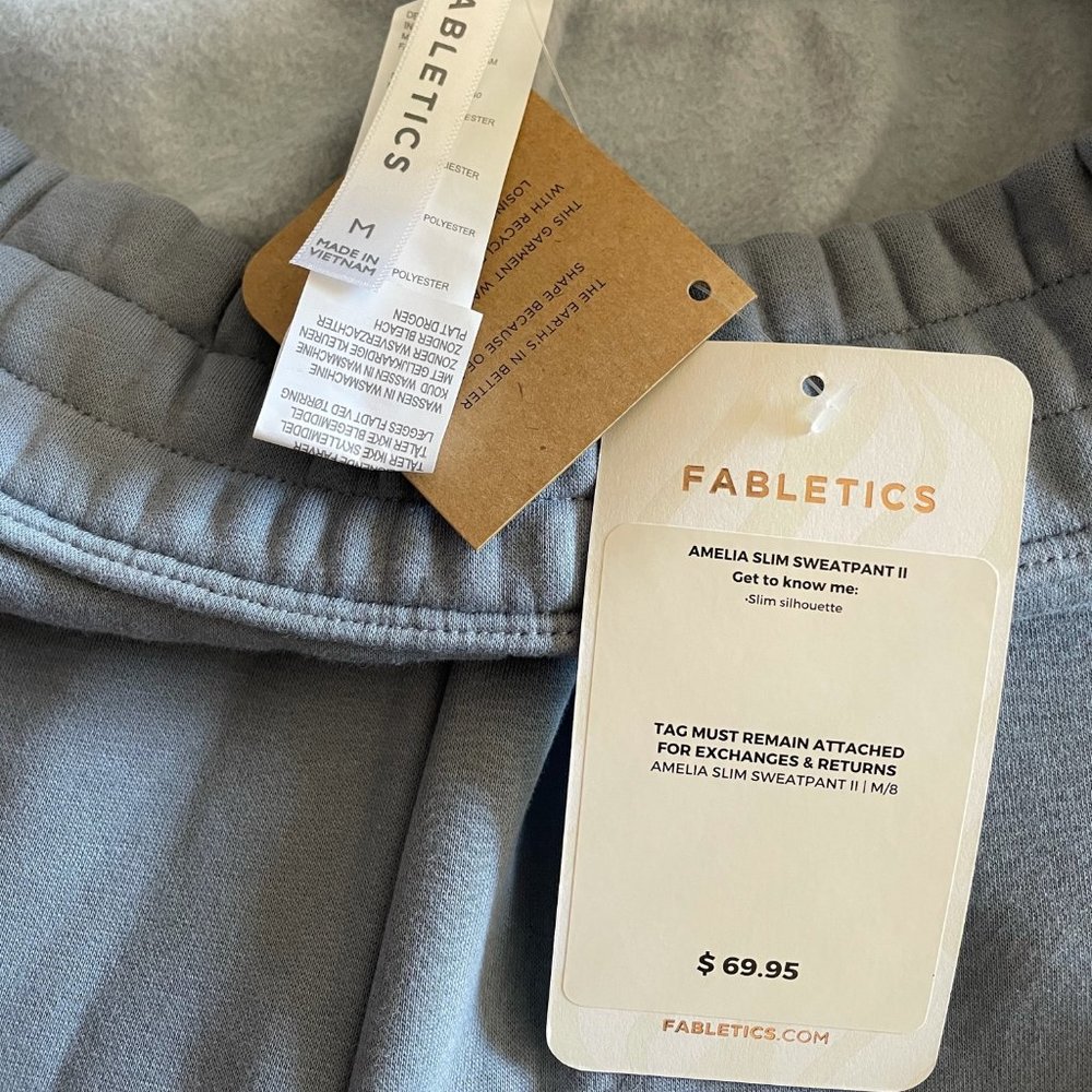 Womens Fabletics Amelia Slim Light Gray Sweatpants - Gem